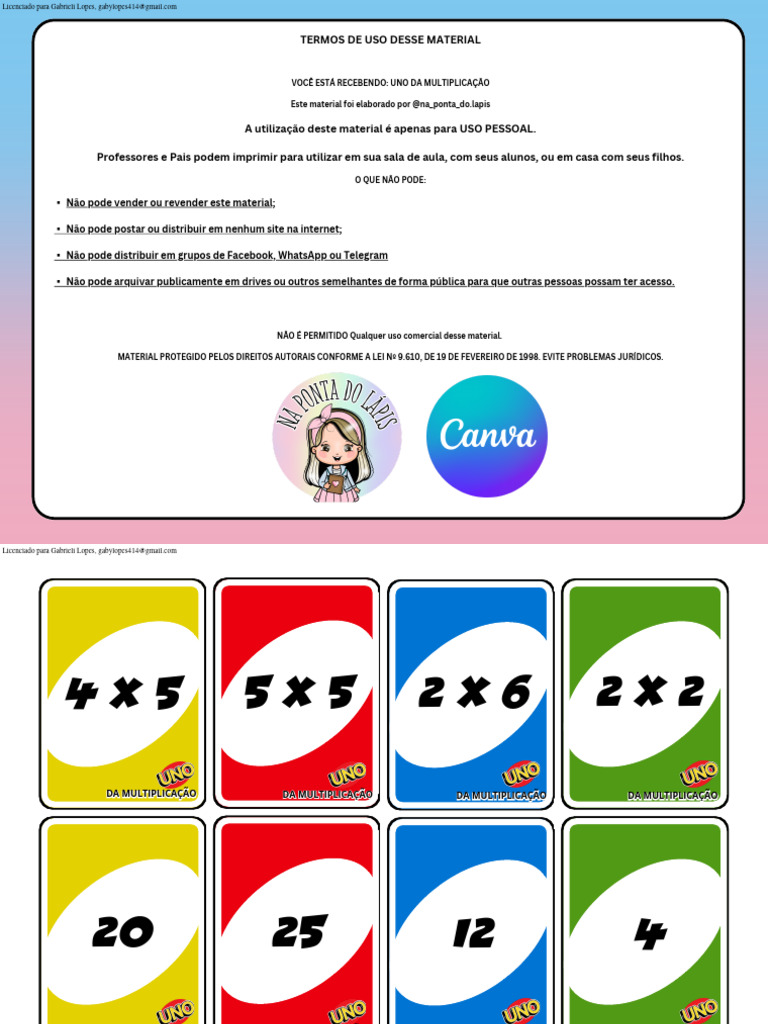 UNO DA MULTIPLICACAO jwzfb8 | PDF