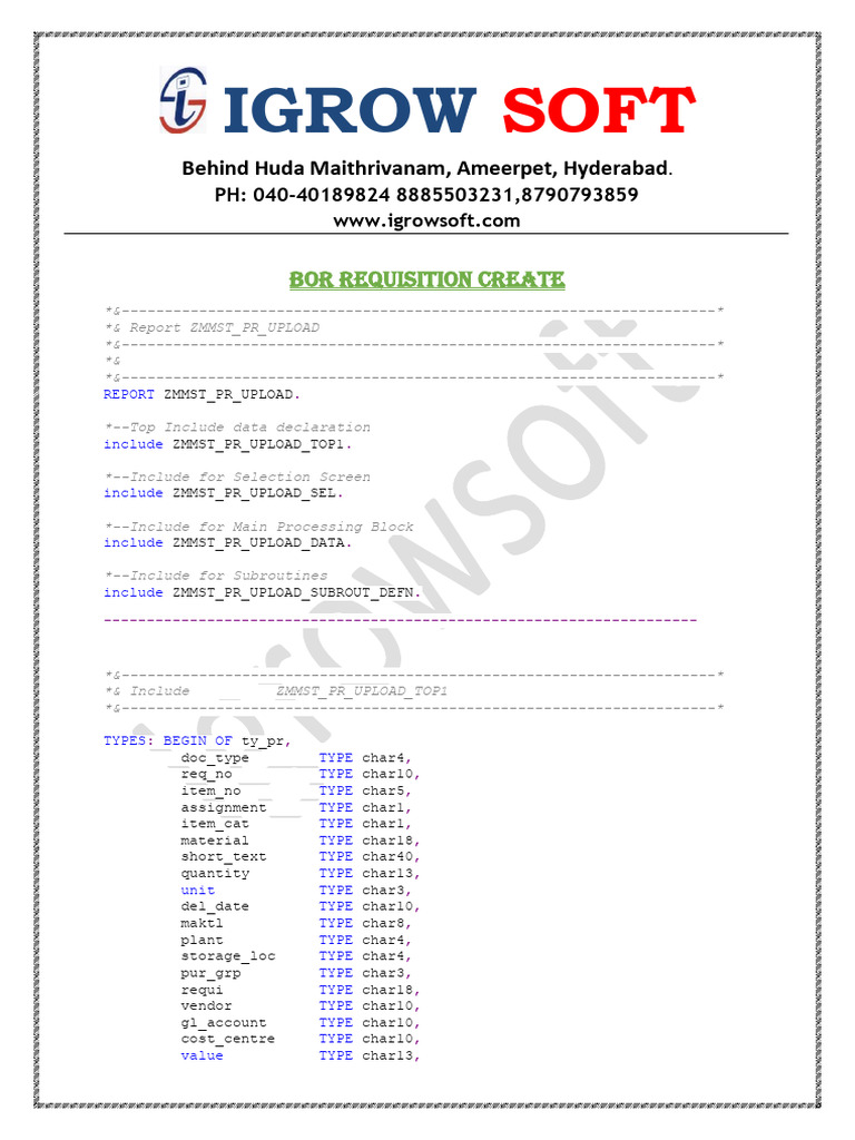 BAPI Requisition Create | PDF | Software Development | Computer Programming