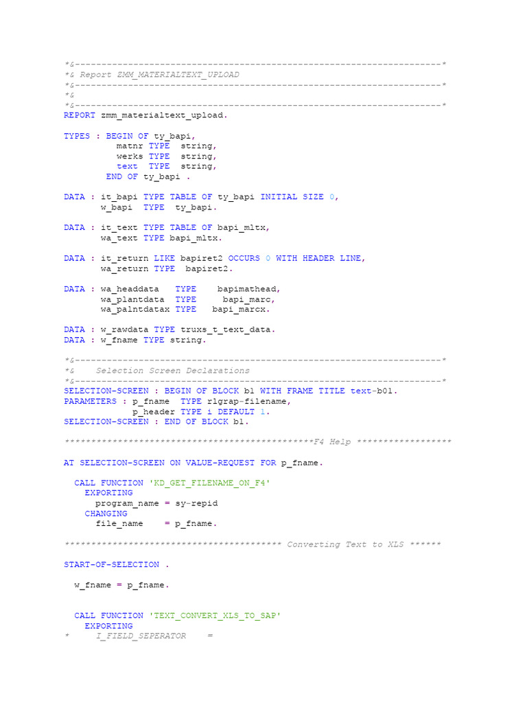 BAPI - Material Save Data | PDF | Computer Programming | Computing