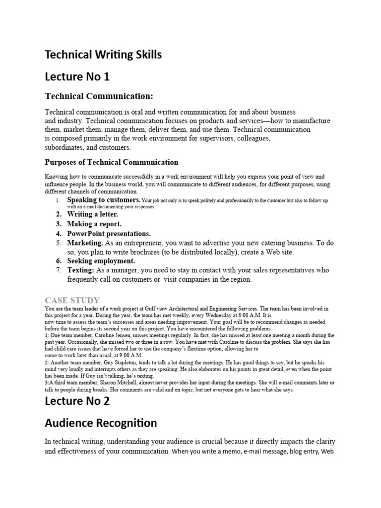 Technical Writing Skills Complete Notes | PDF | Communication | Jargon
