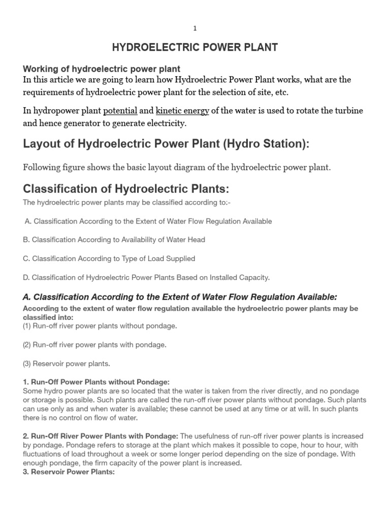 Hydroelectric Power Plant Overview | PDF | Jet Engine | Gas Turbine