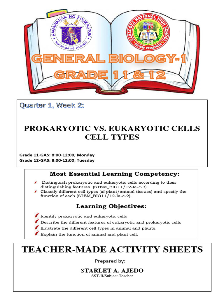 Gen Bio 1 Week 2 | PDF | Eukaryotes | Endoplasmic Reticulum
