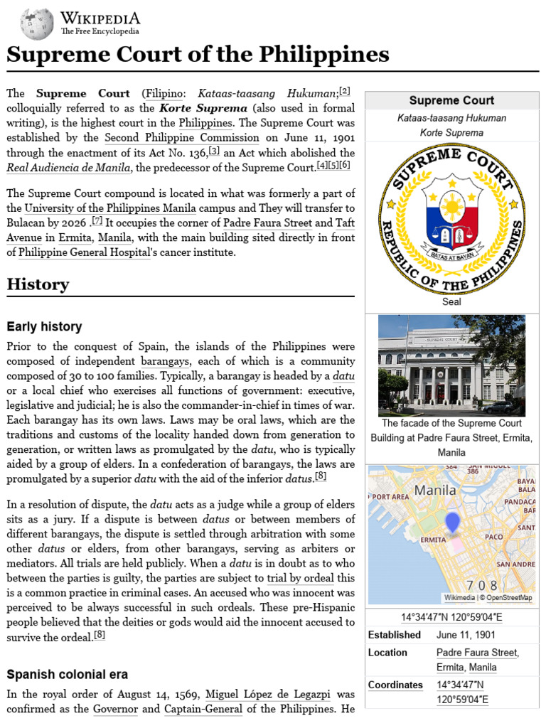 Supreme Court of the Philippines Overview | PDF | Appeal | Political Law