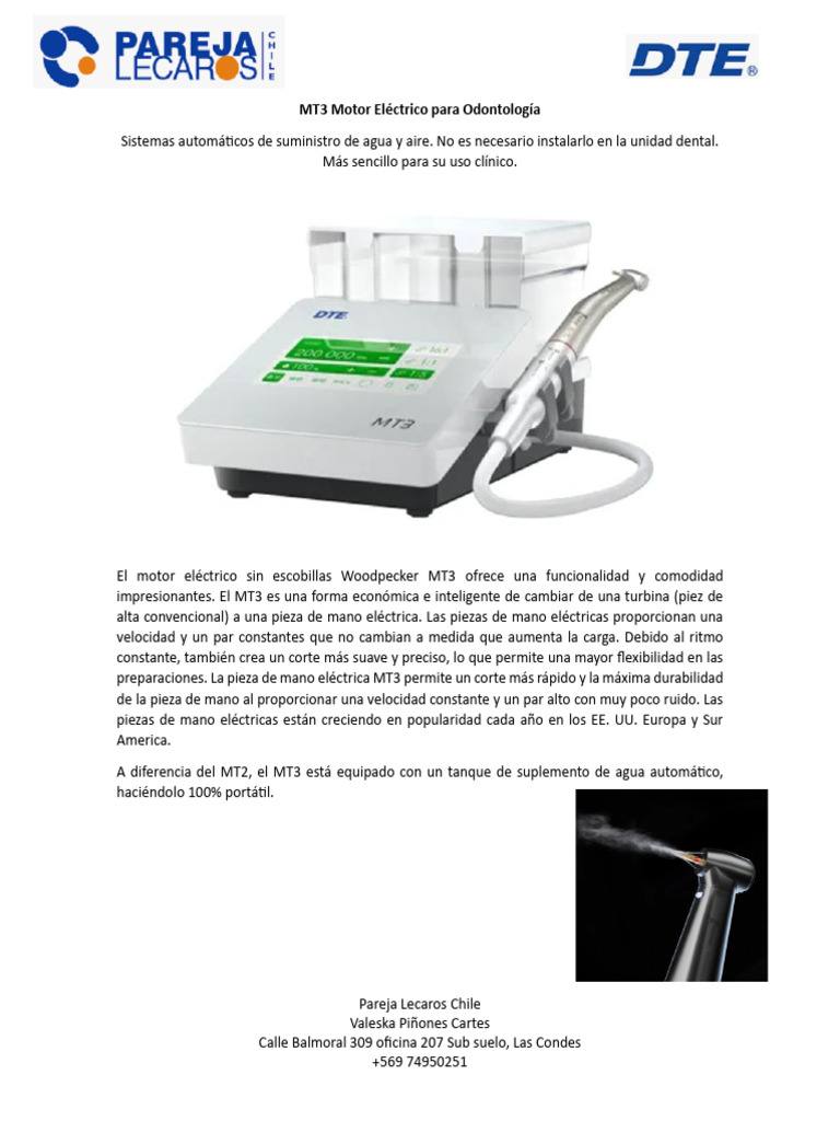 MT3 Motor Eléctrico para Odontología | PDF