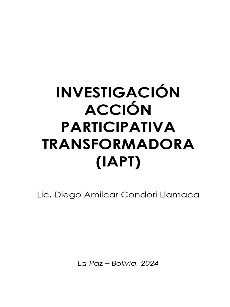 IAPT | PDF | Investigación de acción participativa | Empoderamiento