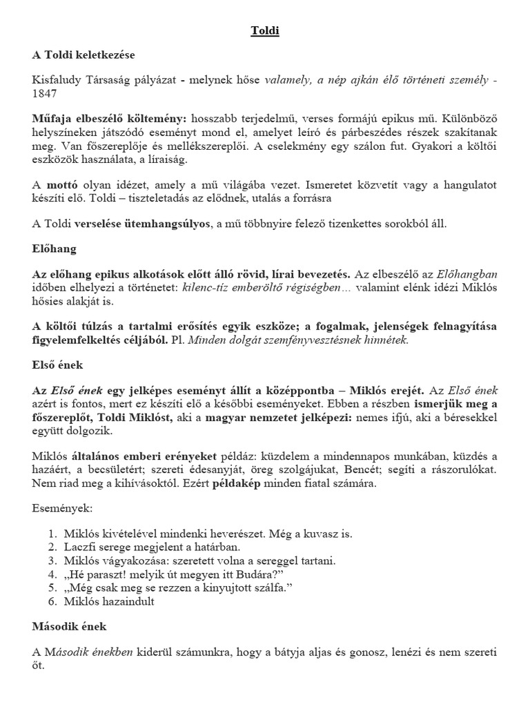 Toldi - 1-6. | PDF