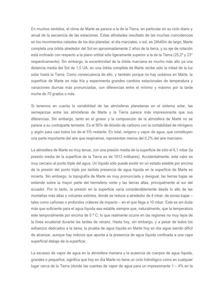 Ensayo Dle Planeta Marte | PDF | Marte | Herida