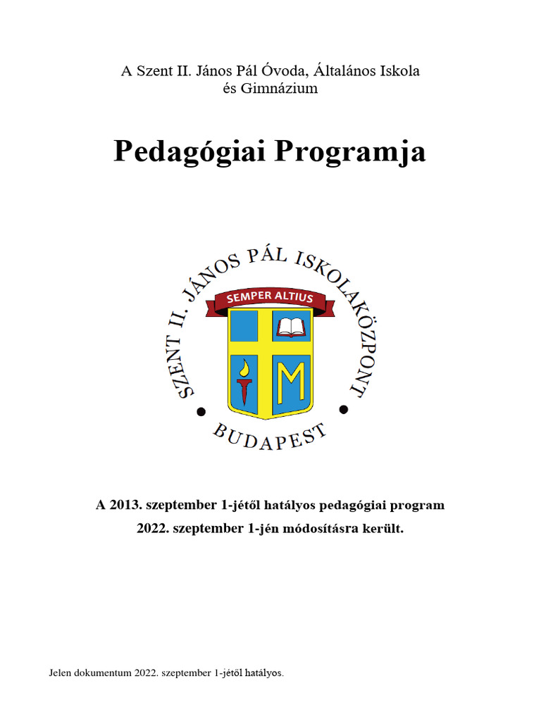 Pedagogiai-Program 2022 Honlapra | PDF