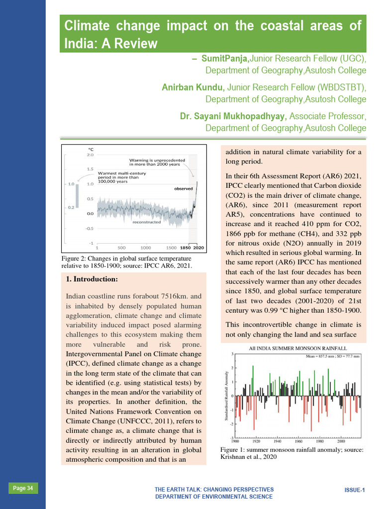 5.11 Climate Change Impact On Coastal Areas of India A Review by Sumit ...