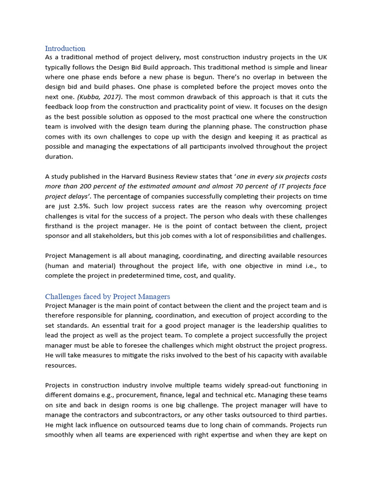 Construction Project Management in The UK | PDF | Expert | Project ...