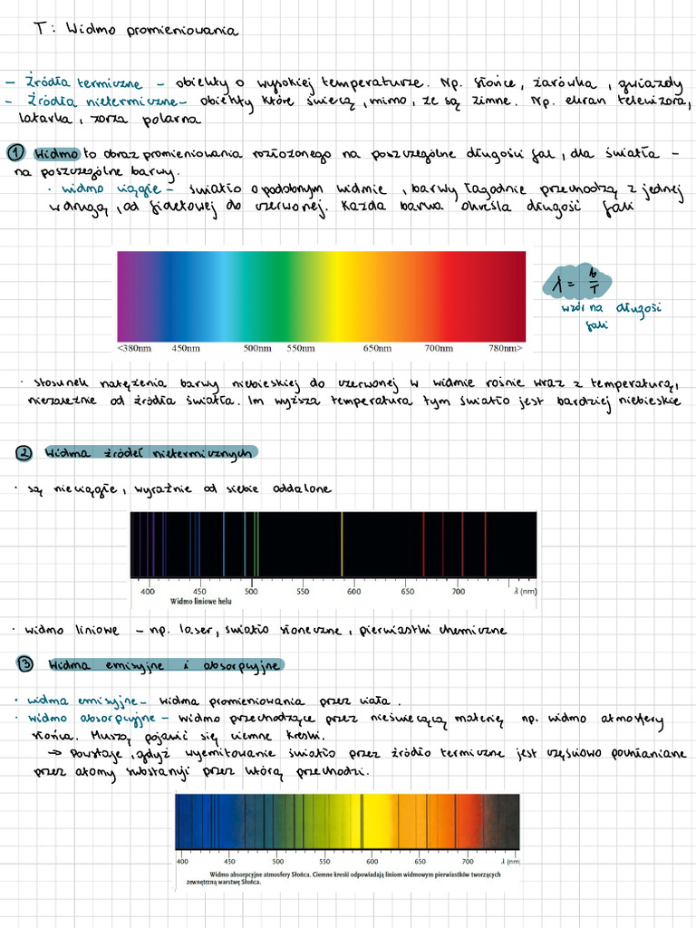 Widmo Promieniowania | PDF
