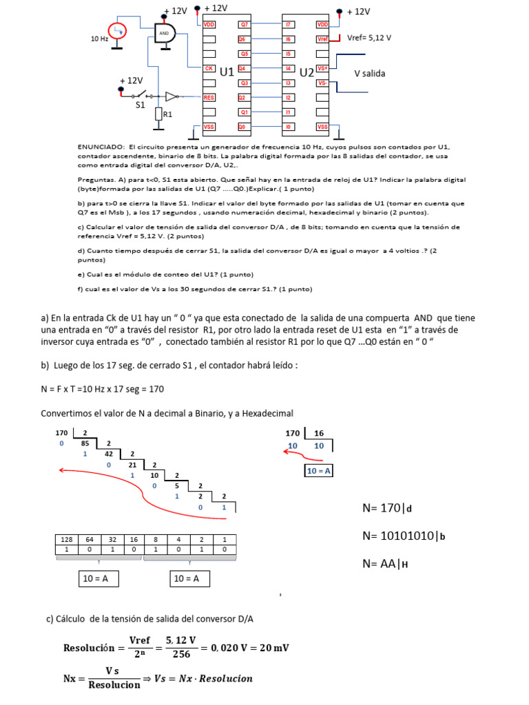 Problema Ejemplo 3 Contador y D-A Electro | PDF | Lexicología | Codificaciones