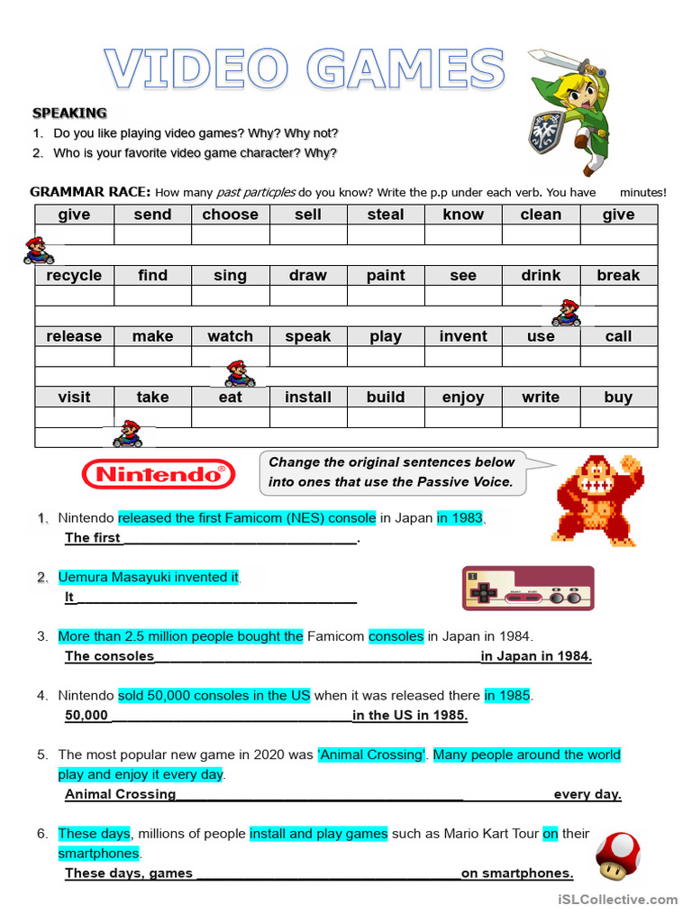 Video Games - The Passive Voice | PDF | Nintendo | Mario
