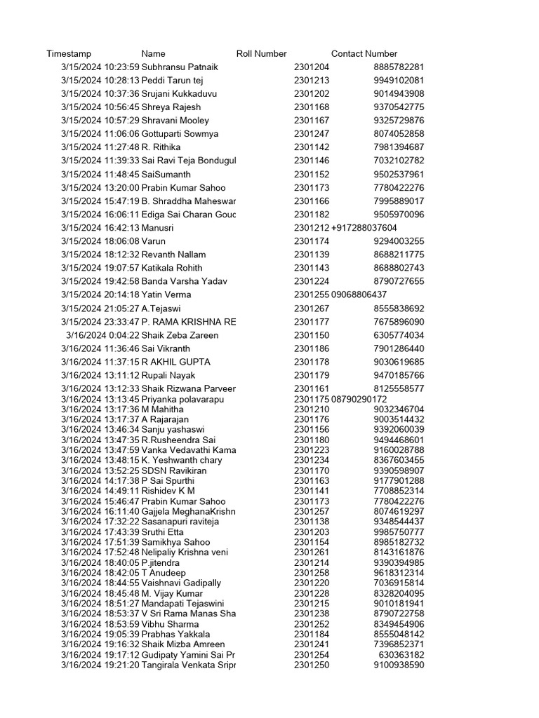 Questionnaire - MR Class (Responses) | PDF