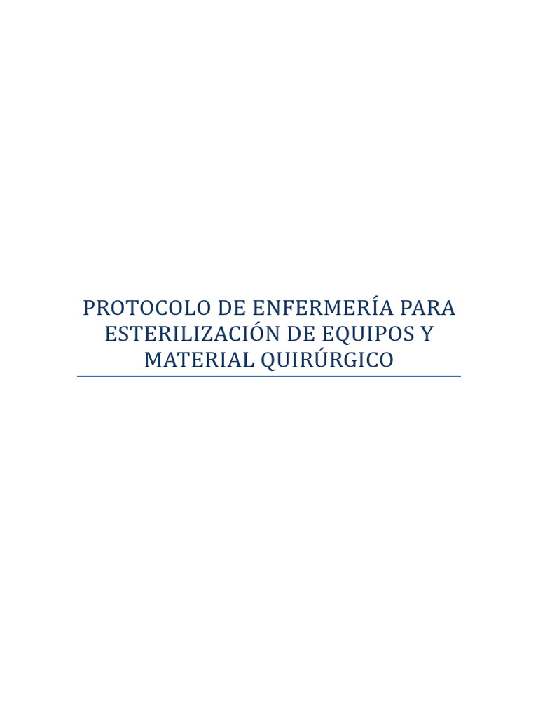Protocolo de Enfermería para Esterilización de Equipos y Material Quirúrgico | Descargar gratis ...
