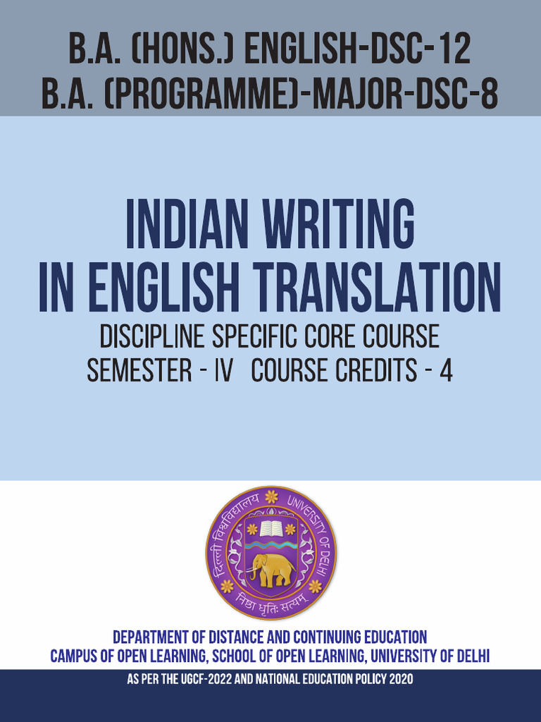 Indian Writing in English Translation Sol | PDF | Dalit