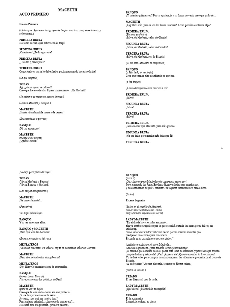 Macbeth Guion Modificado | PDF | Macbeth