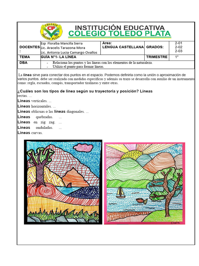 GUÍA N°1 -LAS LINEAS | PDF