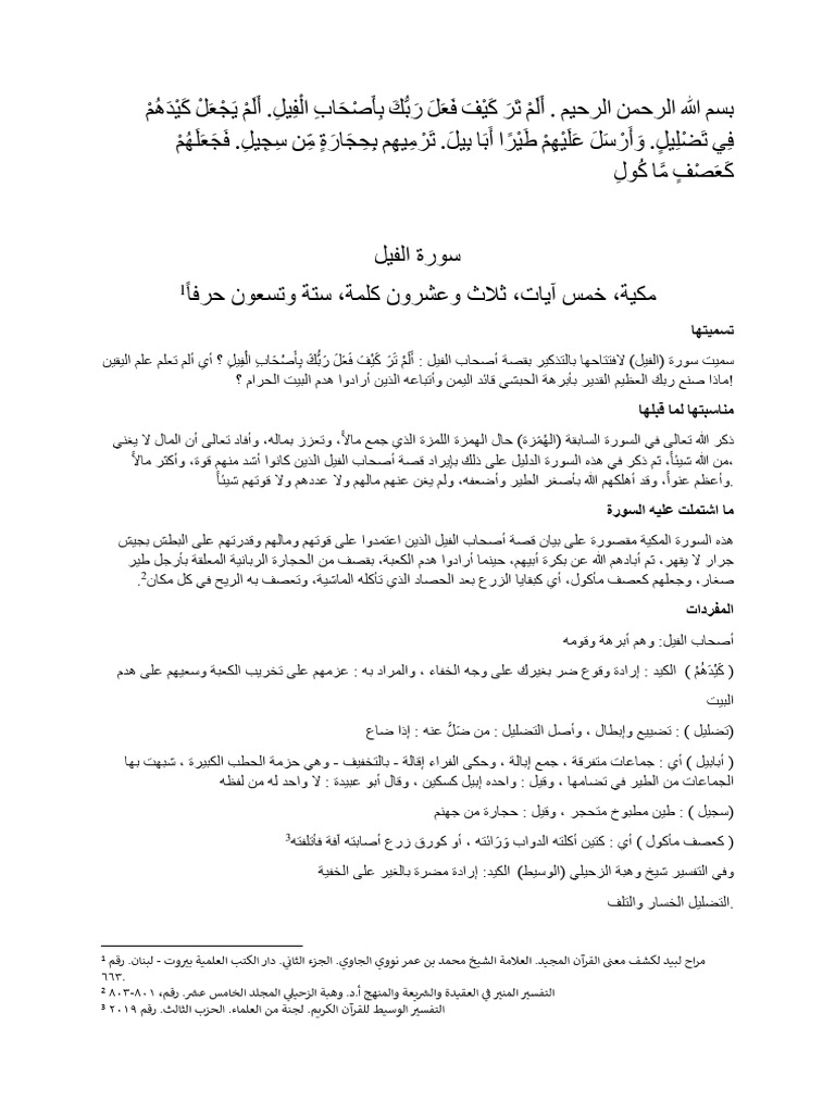 Tafsir Surah Al Fiil | PDF