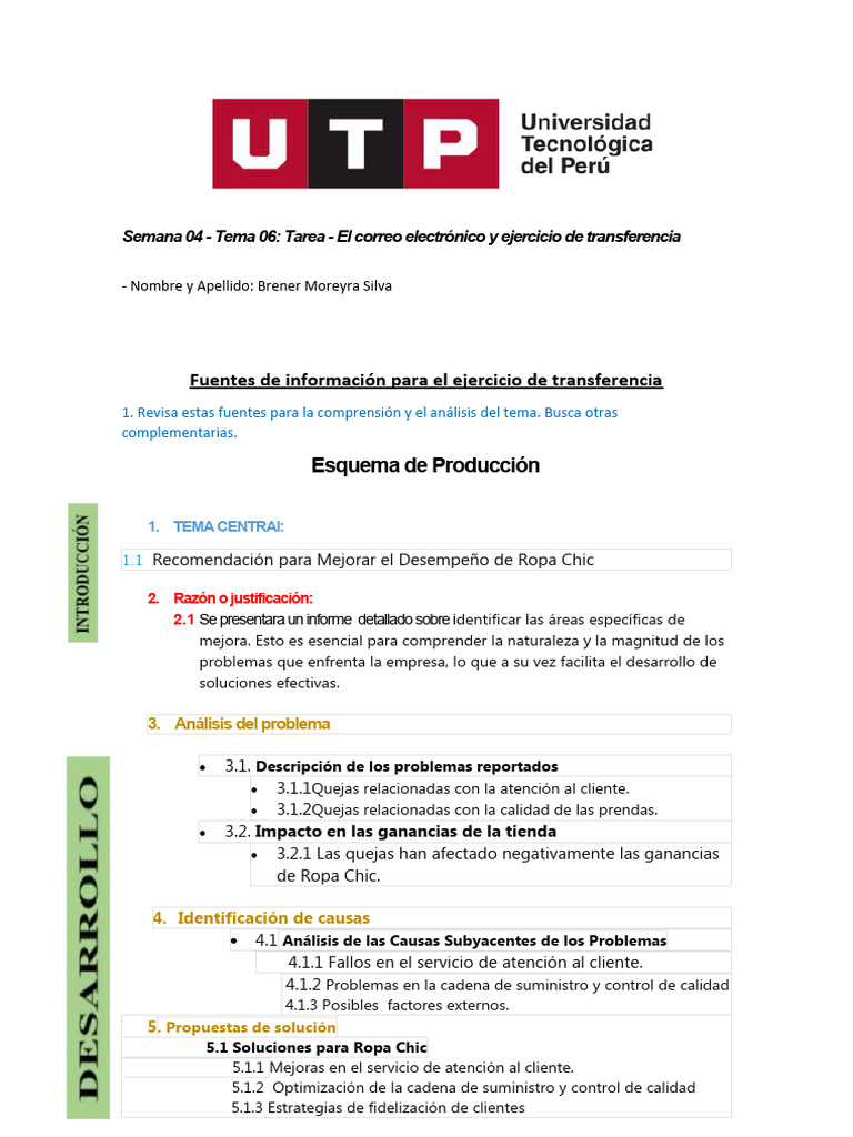 Semana 6- Tarea Final de Redaccion | PDF | Calidad (comercial) | Business
