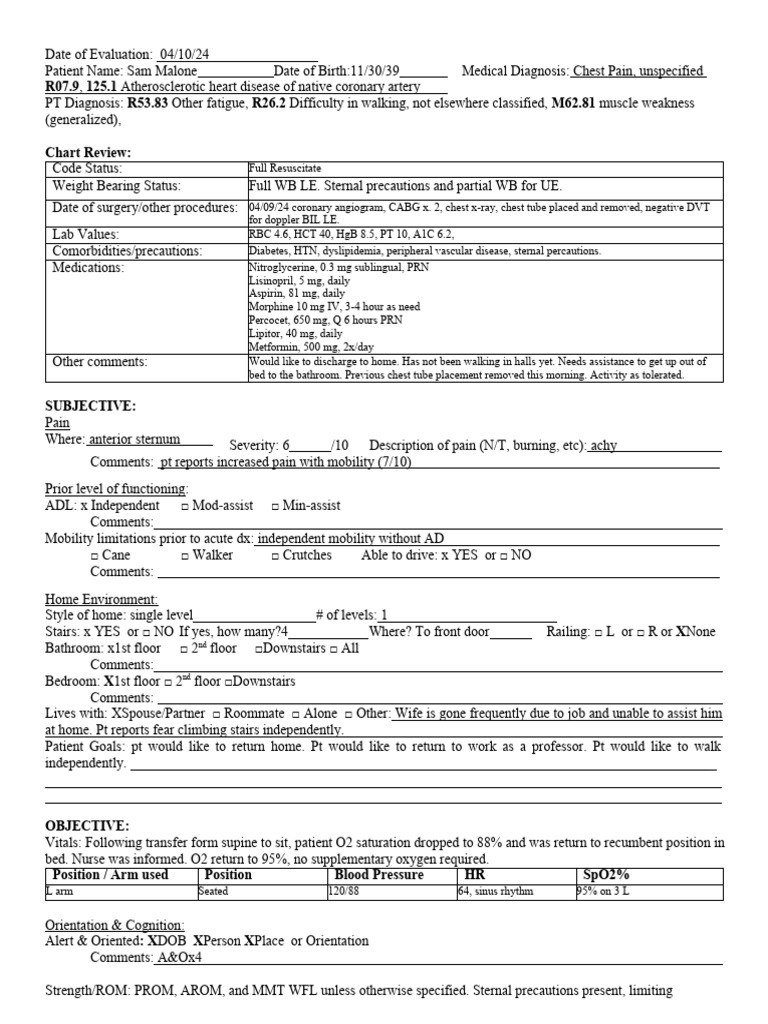 eval 2 | PDF | Anatomical Terms Of Motion | Physical Therapy