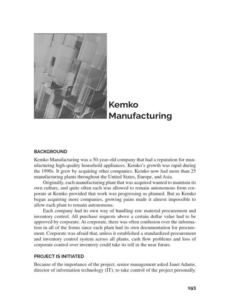 Kemko Manufacturing | PDF | Computers
