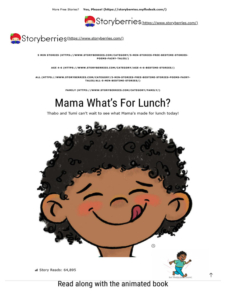 Mama What's For Lunch_ _ Bedtime Stories _ Short Kids Story | PDF