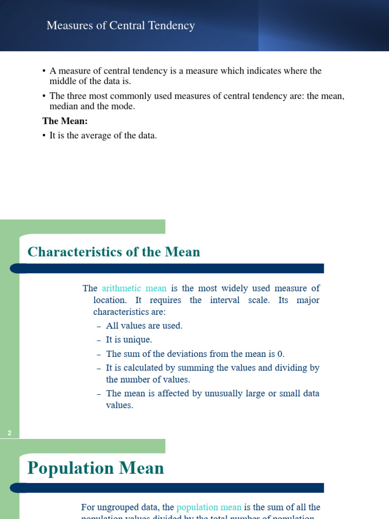 Lect 3 | PDF | Mean | Mode (Statistics)
