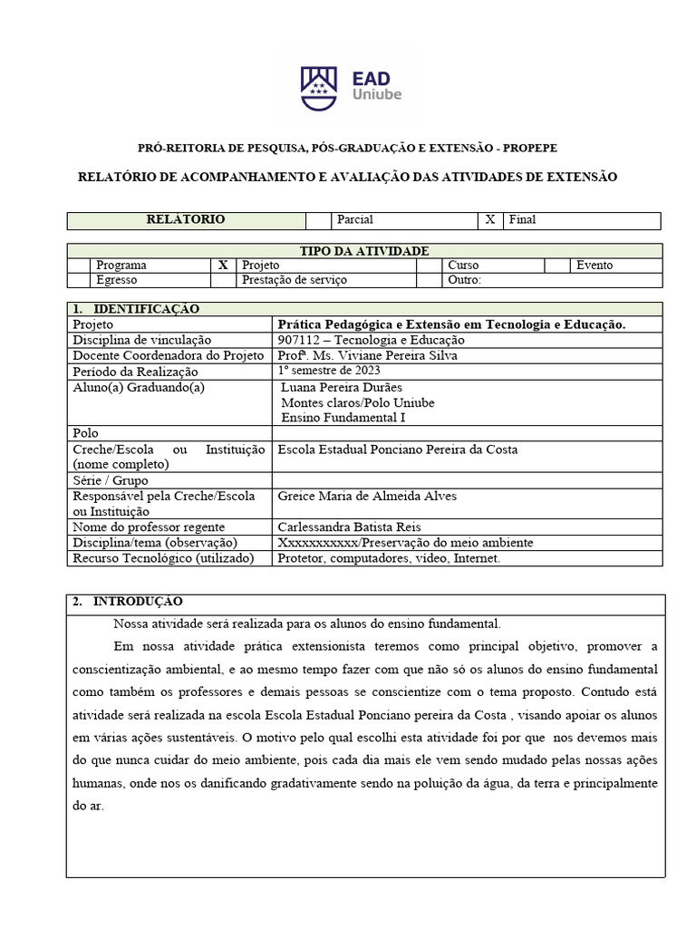 ACQA Arquivo para Aluno Preencher 2023 | PDF | Tecnologia educacional ...