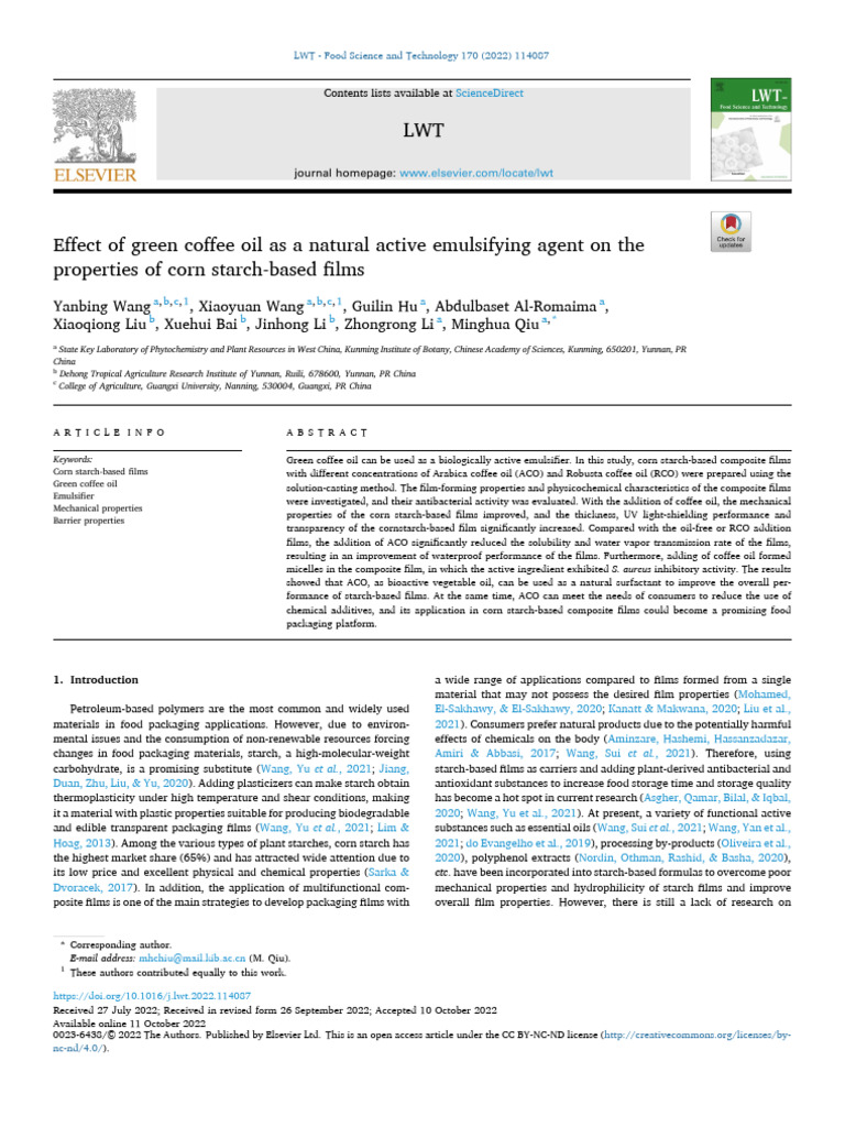 Yanbing Wang, Xiaoyuan Wang, Guilin Hu, Abdulbaset Al-Romaima ...