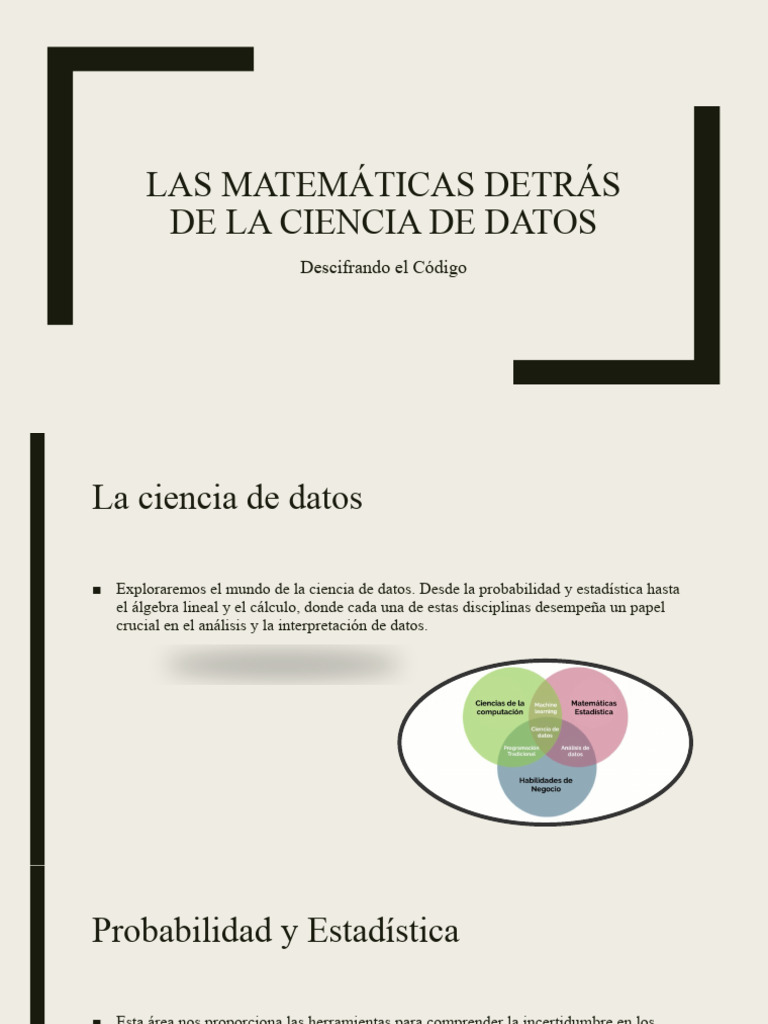 Las Matemáticas Detrás de La Ciencia de Datos | PDF | Probabilidad | Matemáticas
