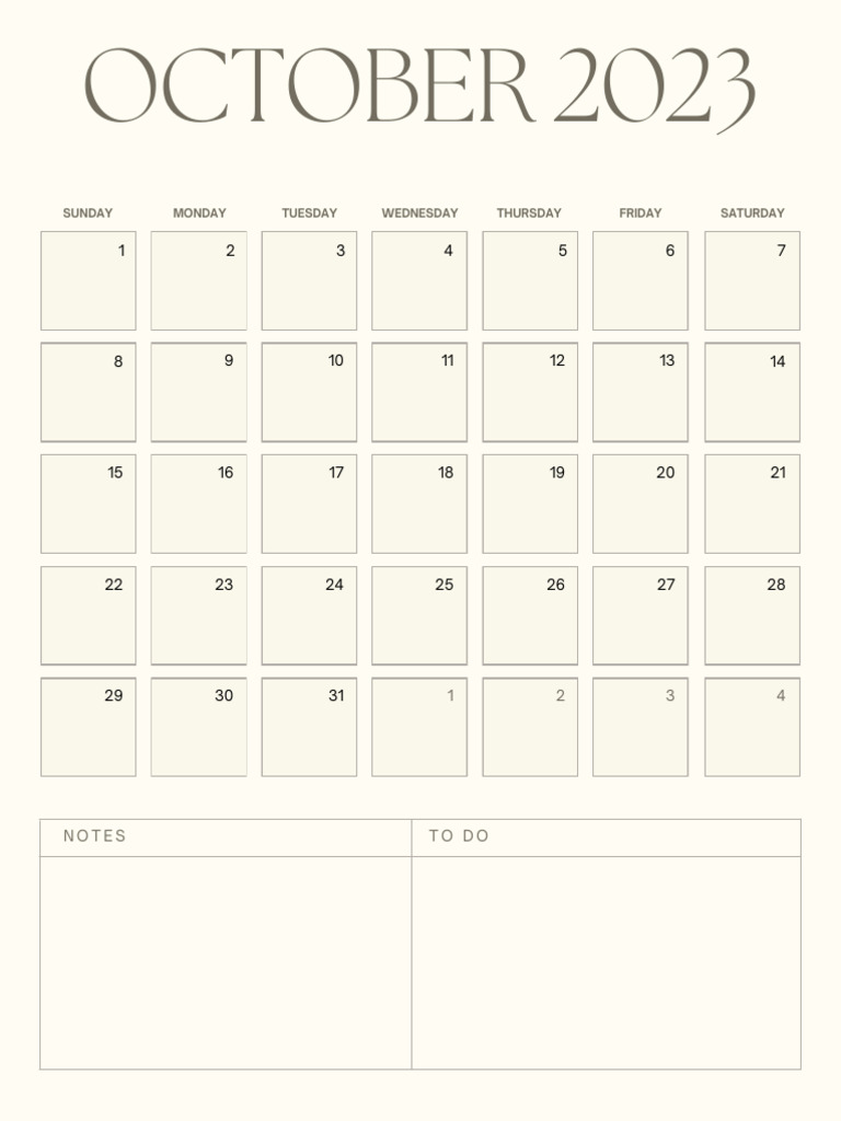 Simple and Minimal Monthly Printable Planner 2023 Calendar | PDF