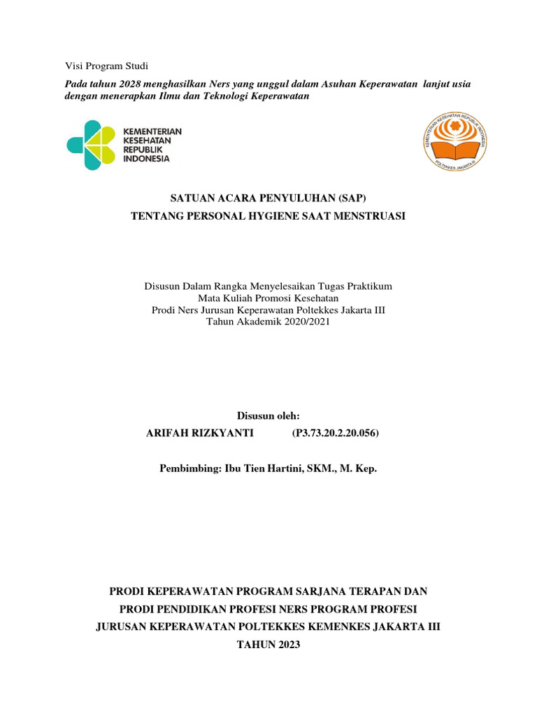 Sap Promkes Personal Hygiene Menstruasi | PDF