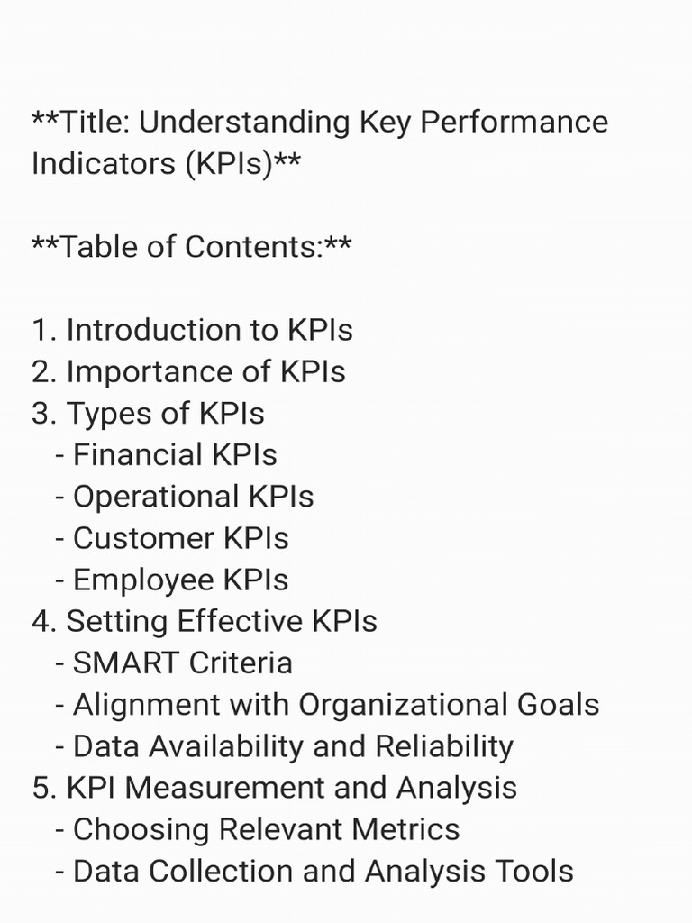 Understanding Key Performance Indicators (KPIs) - 240513 - 194547 | PDF