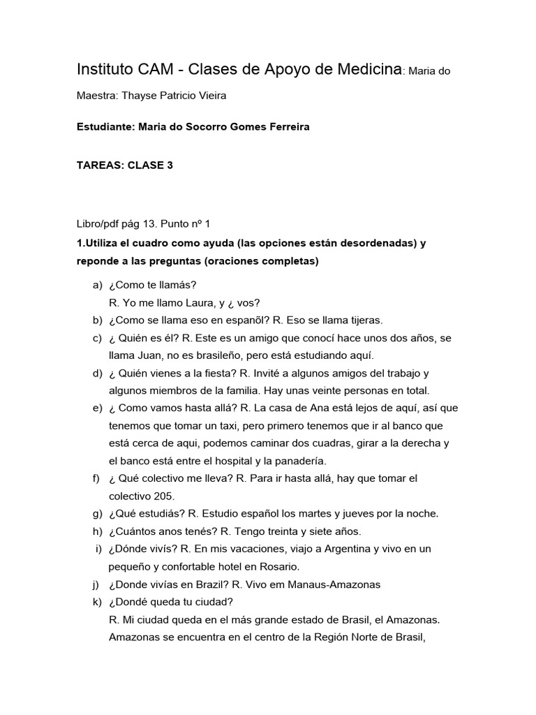 tareas de las clases 3 y 4 | PDF