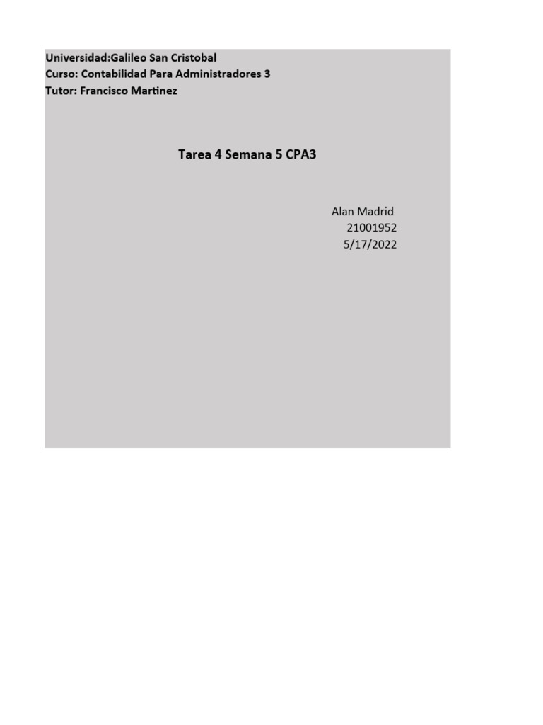 Tarea 4 CPA3 | PDF