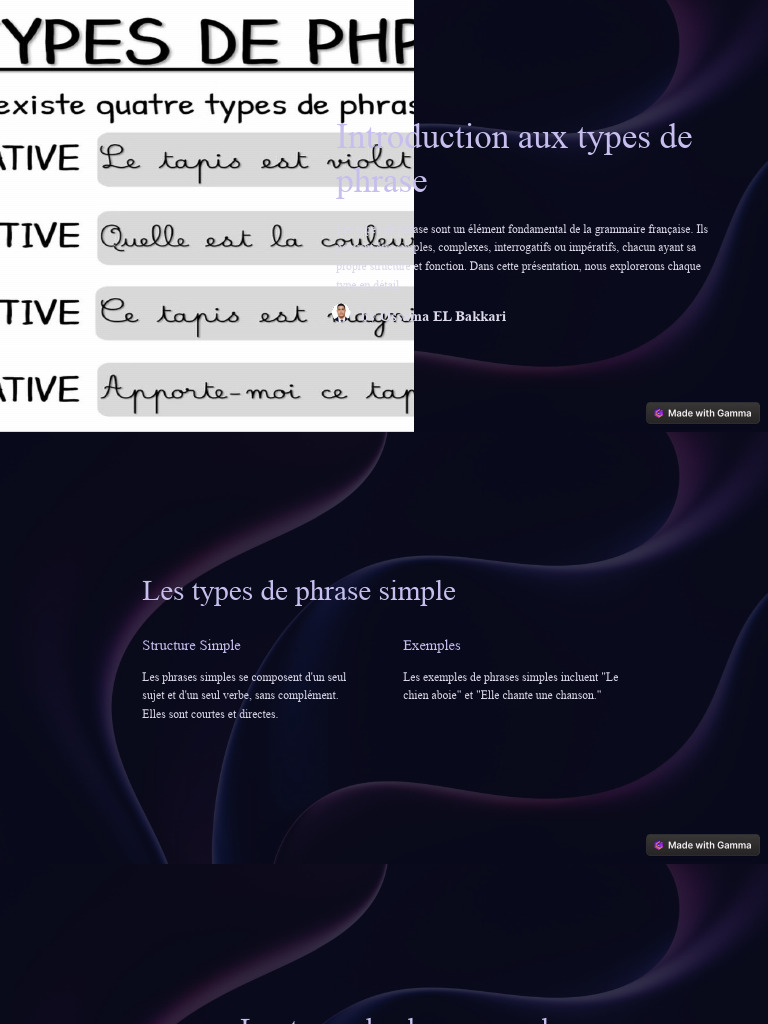 Introduction Aux Types de Phrase | PDF | Phrase | Sujet (Grammaire)