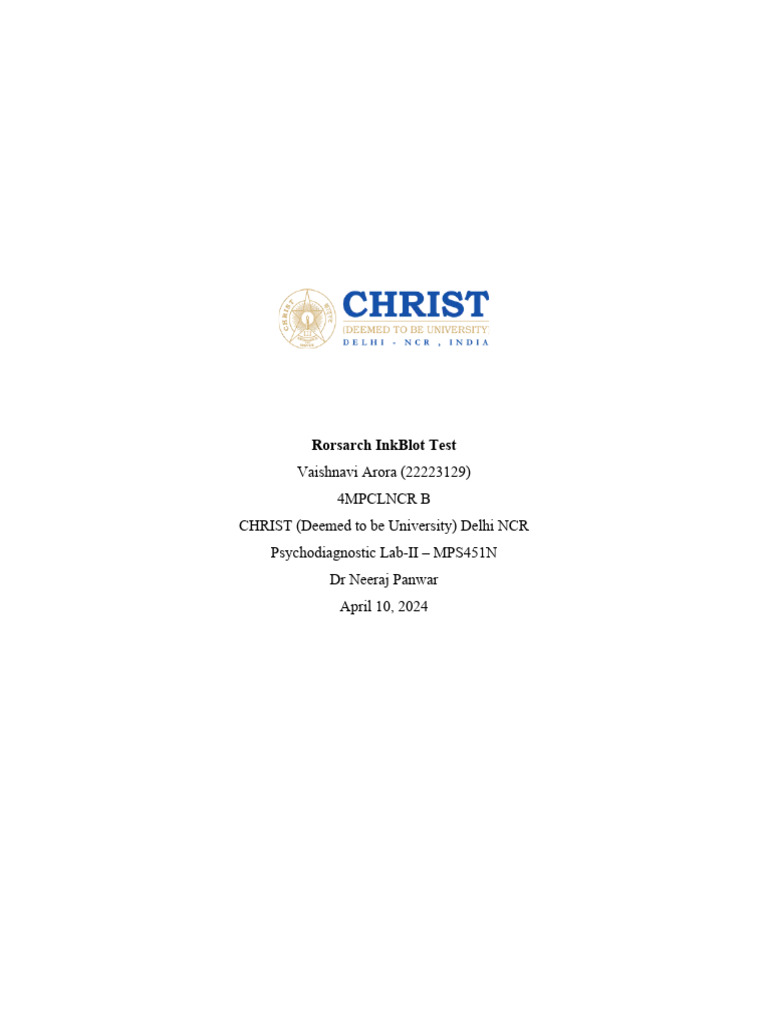 Ribt | PDF | Psychology | Psychological Evaluation