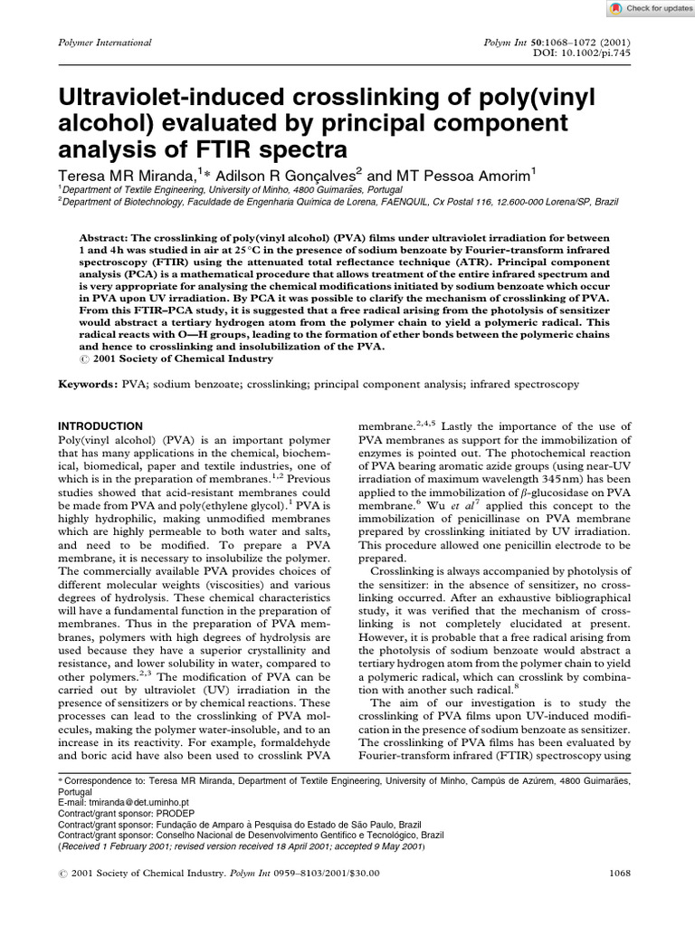 Polymer International - 2001 - Miranda - Ultraviolet Induced Crosslinking of Poly Vinyl Alcohol ...