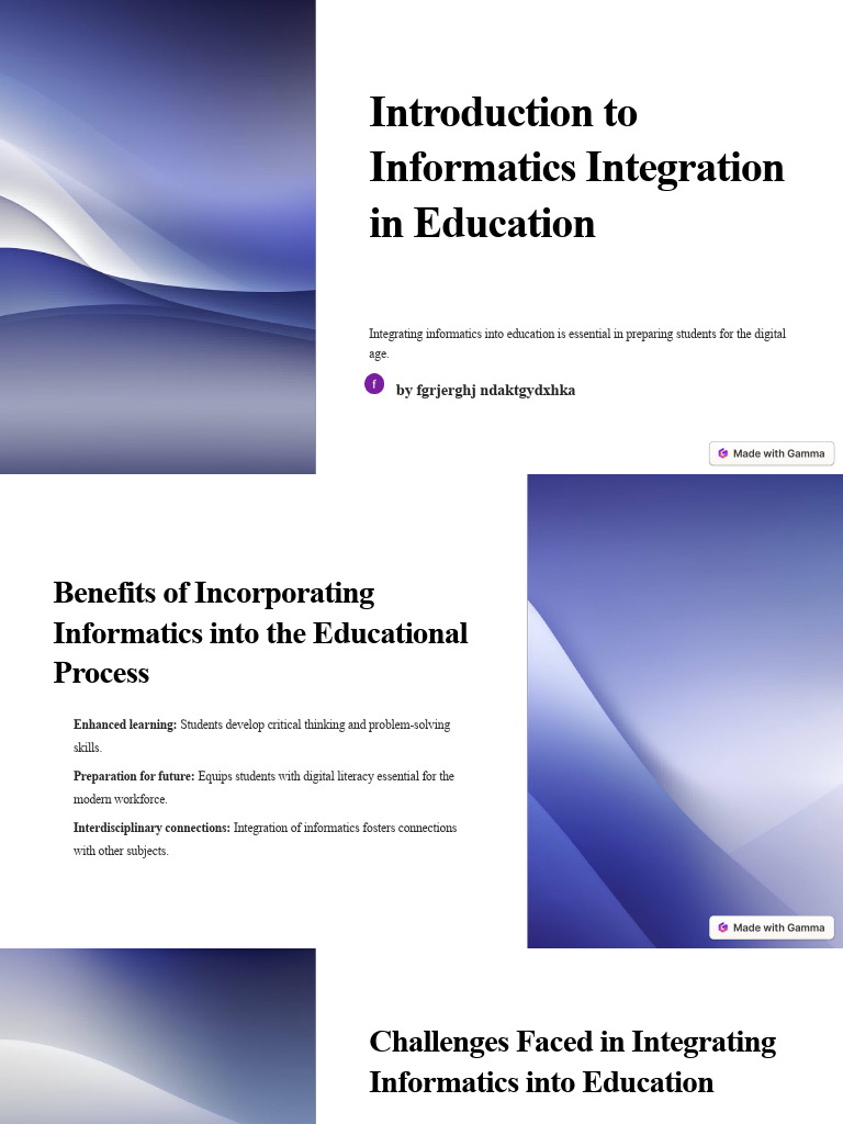 Introduction To Informatics Integration in Education | PDF | Project ...