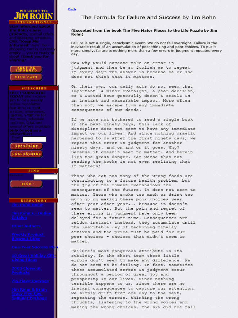 The Formula For Failure A+ | PDF