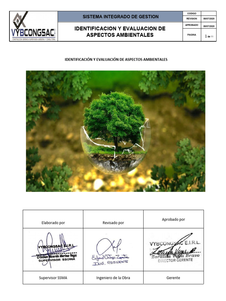Identificación y Evaluación de Aspectos Ambientales | Descargar gratis ...