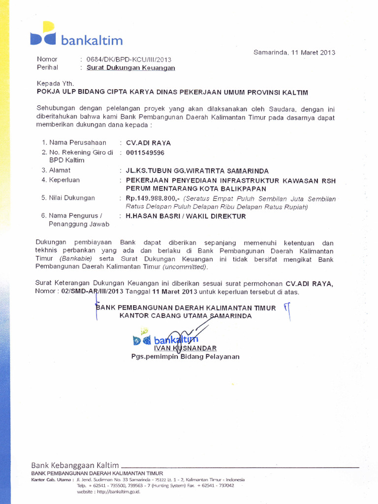 Dukungan CV. Adi Raya | PDF