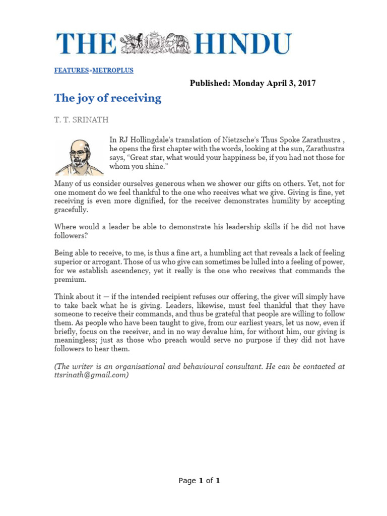 003 The Joy of Receiving | PDF