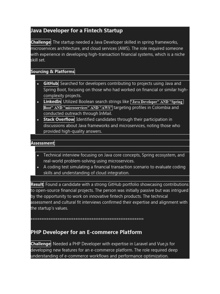 Java, PHP, DevOps Developer Recruitment Guide | PDF | Cloud Computing ...