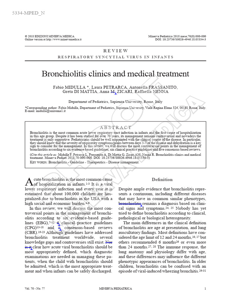 10 - Bronchiolitis Clinics and Medical Treatment | PDF | Respiratory ...