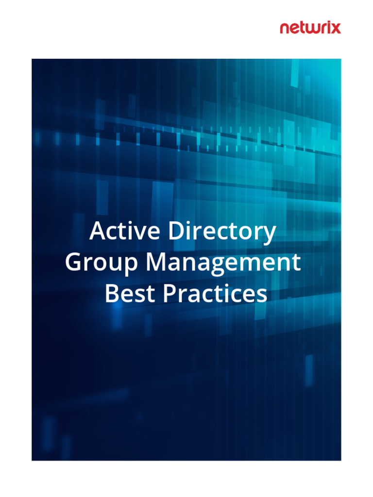Active Directory Group Management Best Practices | PDF | Active Directory | Data Management
