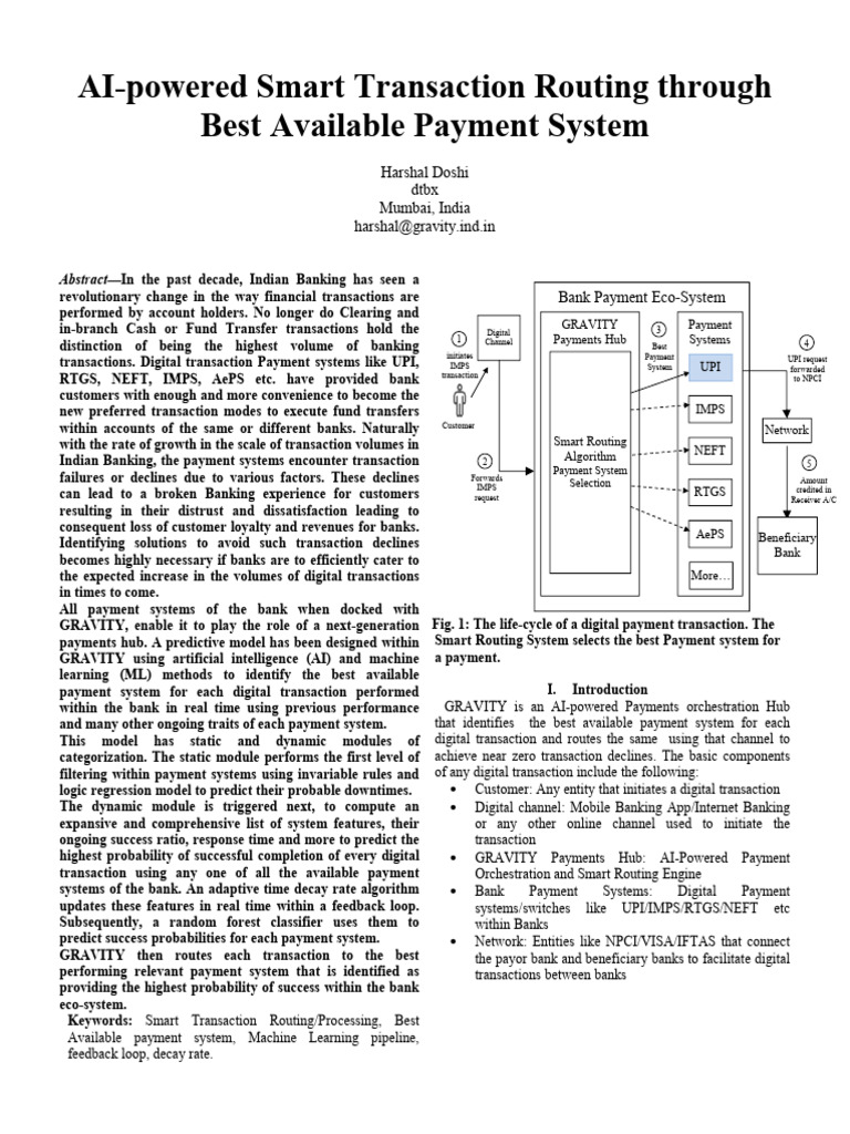 GRAVITY - AI Algorithm For Best Available Payment System | PDF ...