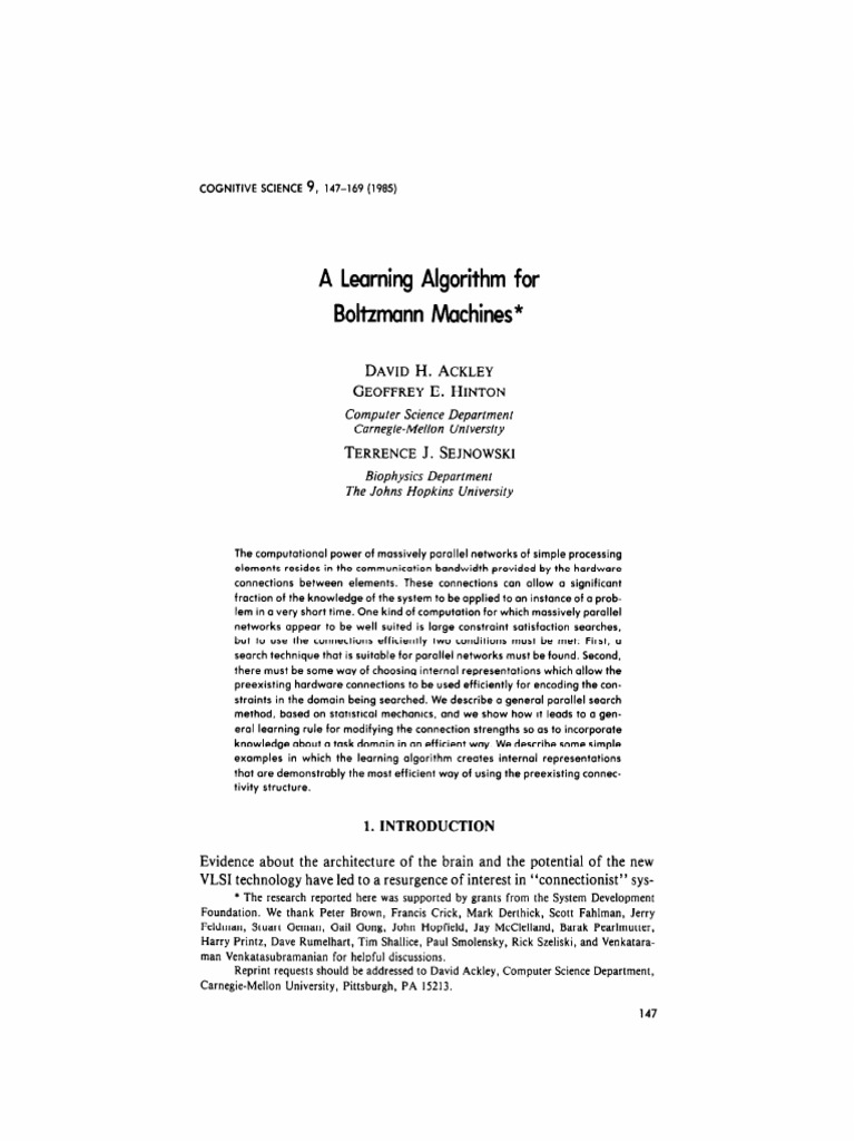 Learning Algo For Boltzman Machine | PDF | Applied Mathematics