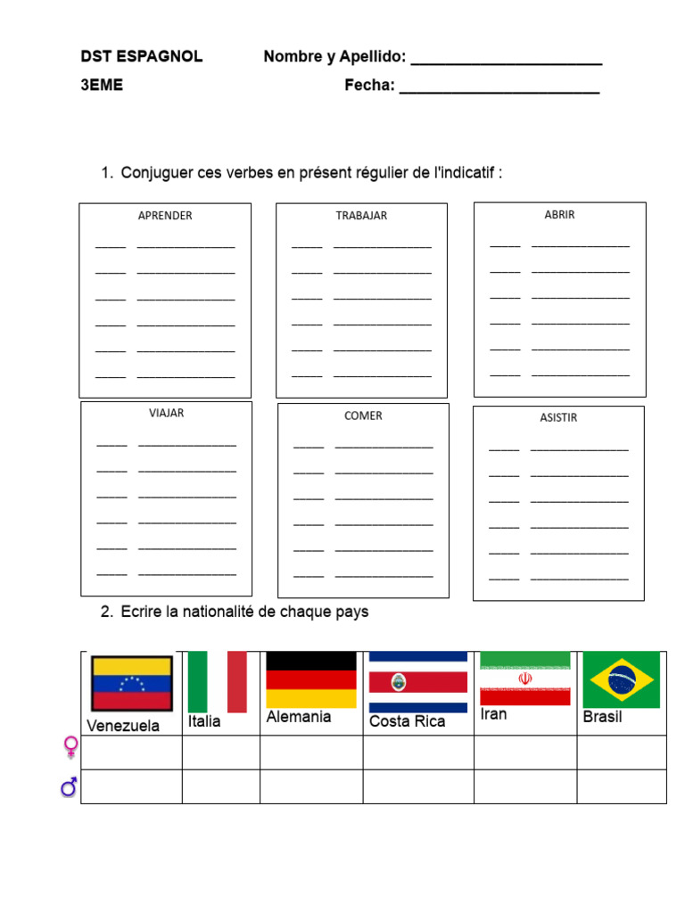 Dst Espagnol 3eme Pdf